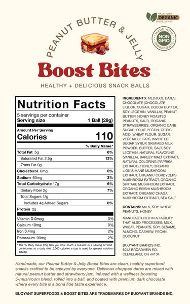 Peanut Butter & Jelly BOOST BITES Snack Balls – Buoyant Brands Inc.